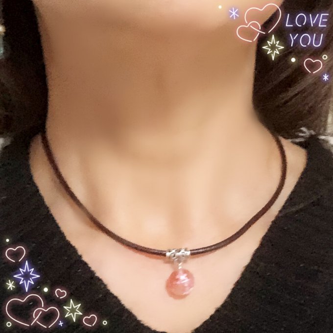 桜彫り水晶 革紐ネックレス - HARUITIBANN'S GALLERY,天然石 桜彫り水晶 革紐ネックレス - HARUITIBANN'S GALLERY,天然石