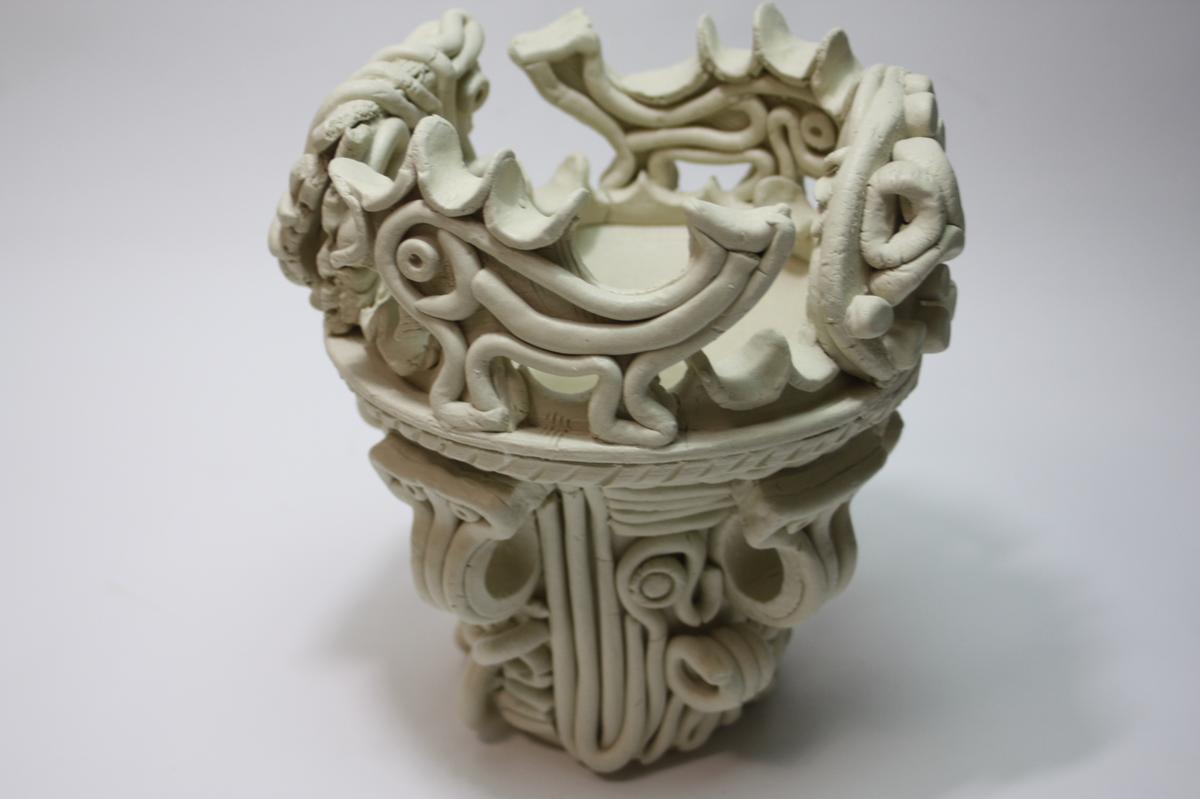 縄文土器型花器 オブジェ(縄文土器) (L057) 花瓶・一輪挿し 縄文土器型花器 オブジェ(縄文土器) (L057) 花瓶・一輪挿し