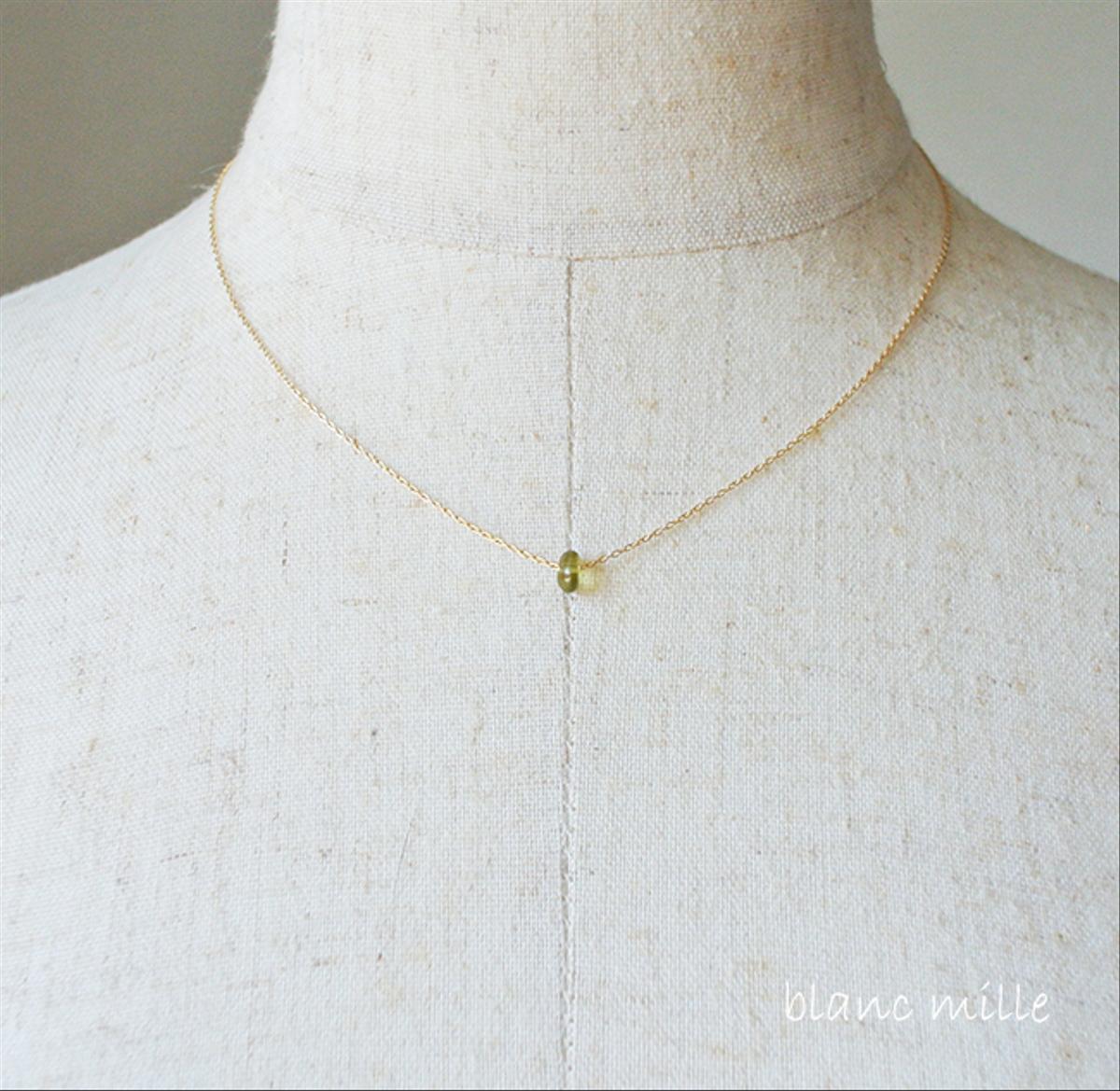 No.1352 ○* グリーンガーネット 18金 ゴールド ネックレス No.1352 ○* グリーンガーネット 18金 ゴールド ネックレス